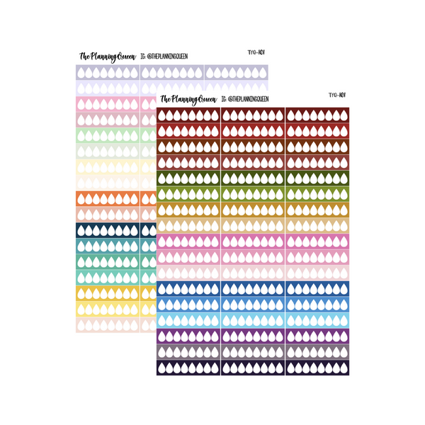 2 Pages Of Water Tracking Stickers, Water Intake Tracking, Health and ...